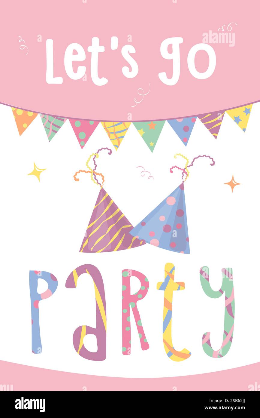 Cute Colorful Birthday Card Template Stock Vector Image & Art - Alamy