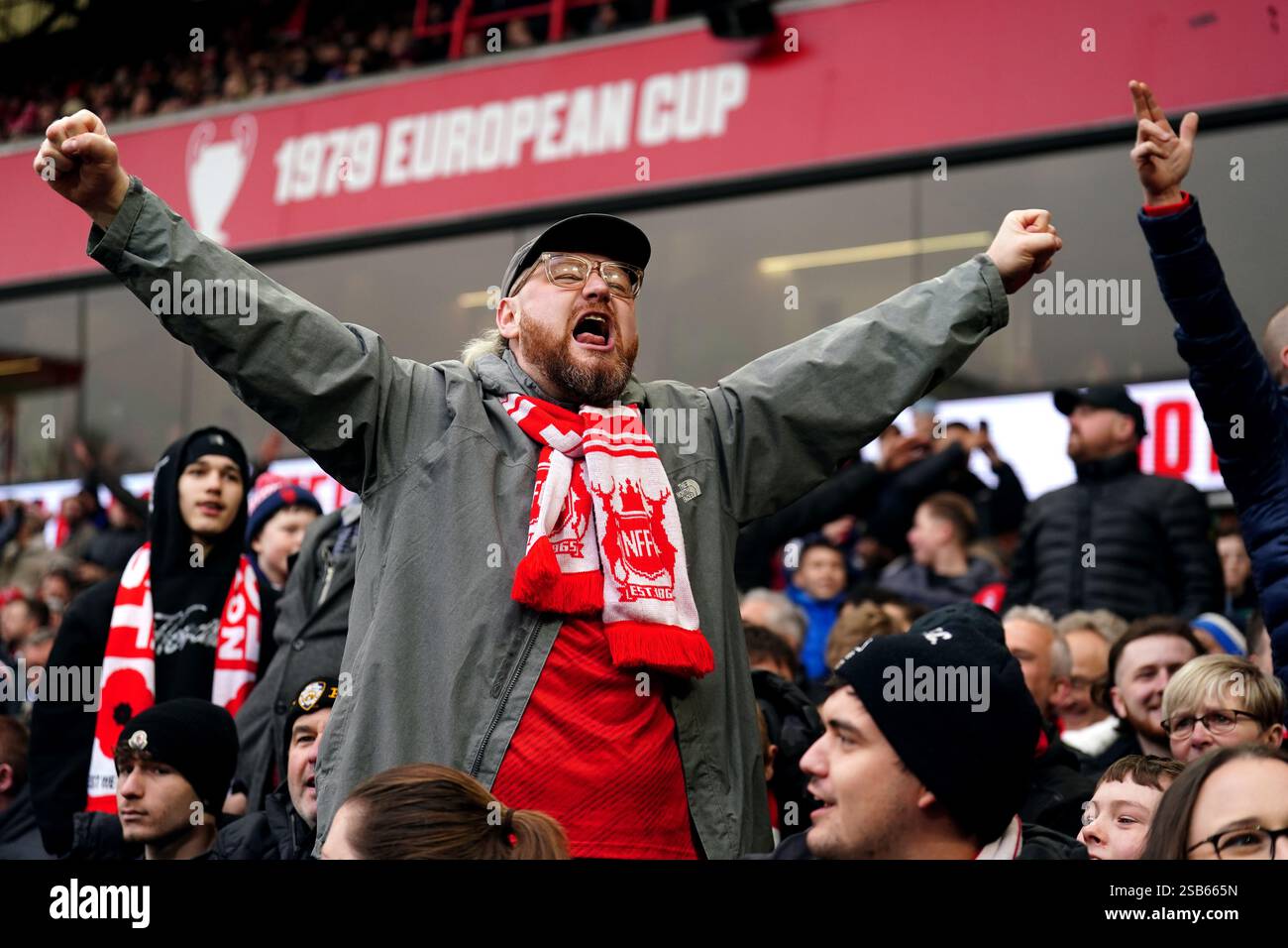Nottingham Forest fans celebrate during the Premier League match at the ...
