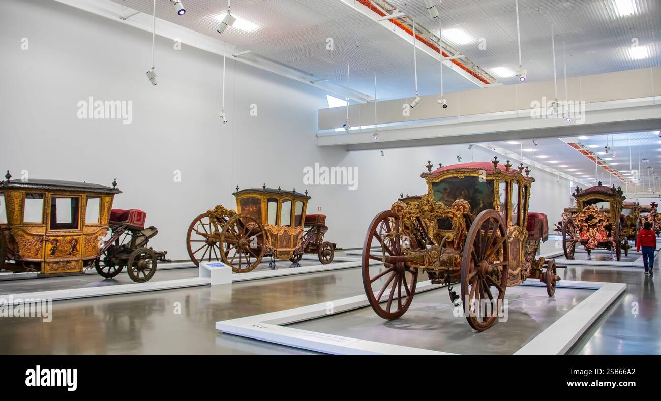 Lisbon Portugal : the exhibition hall of Royal carriage museum, one of ...