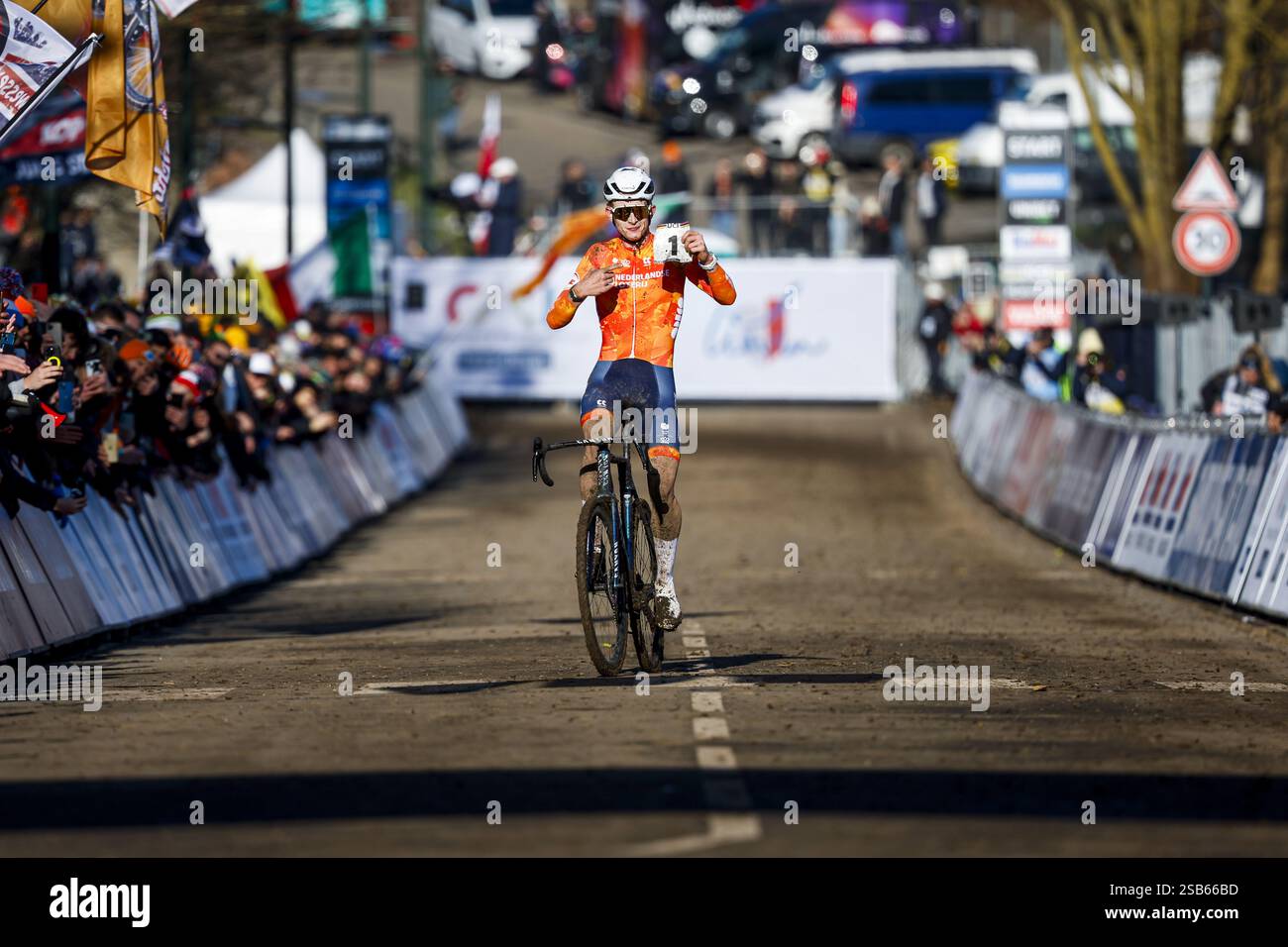 LIEVIN, FRANCE - Tibor Del Grosso (Netherlands) crosses the finish line ...