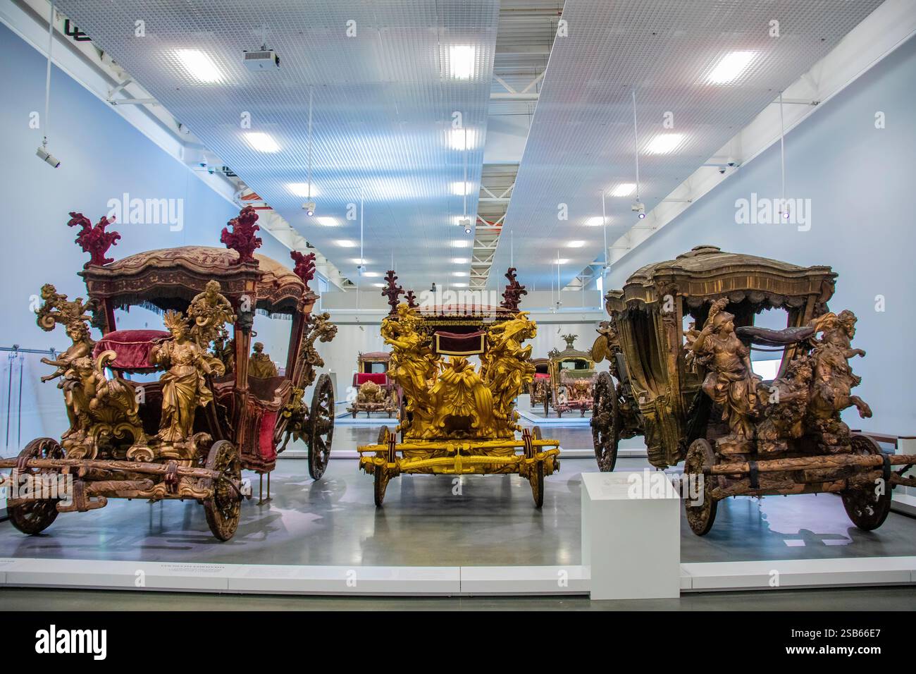 Lisbon Portugal : the exhibition hall of Royal carriage museum, one of ...