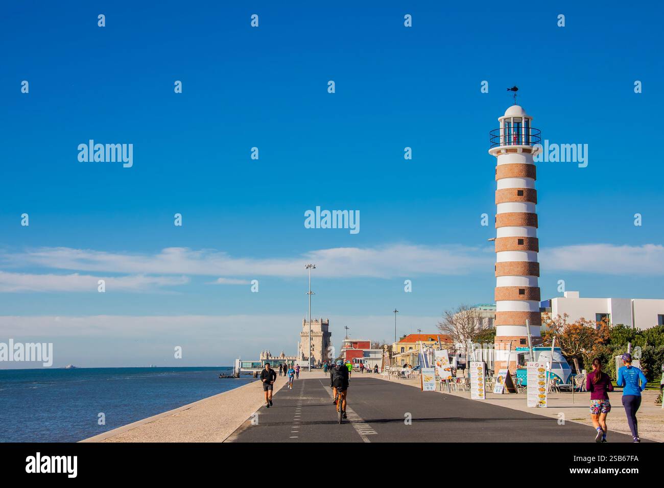 Lisbon Portugal 18th Jan 2025: The beach view seamlessly connects the ...
