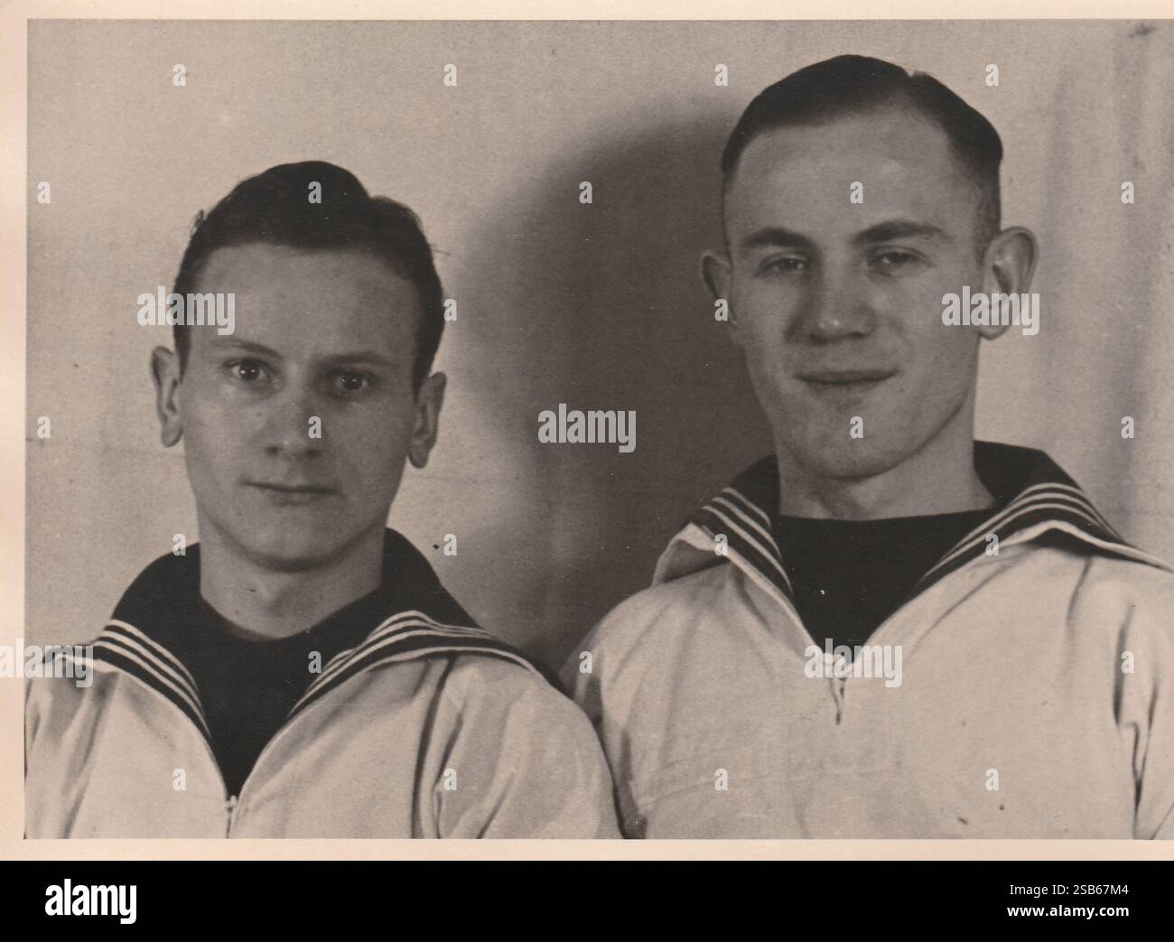 Vintage WWII German Kriegsmarine Sailors Portrait (circa 1940s Stock ...
