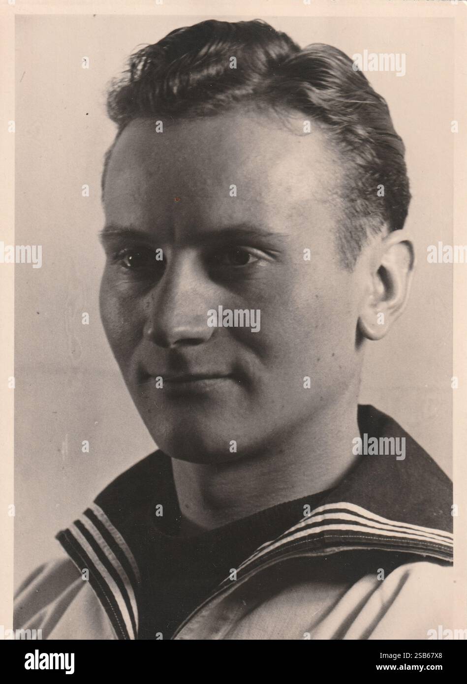 Vintage WWII German Kriegsmarine Sailor Portrait (circa 1940s Stock ...