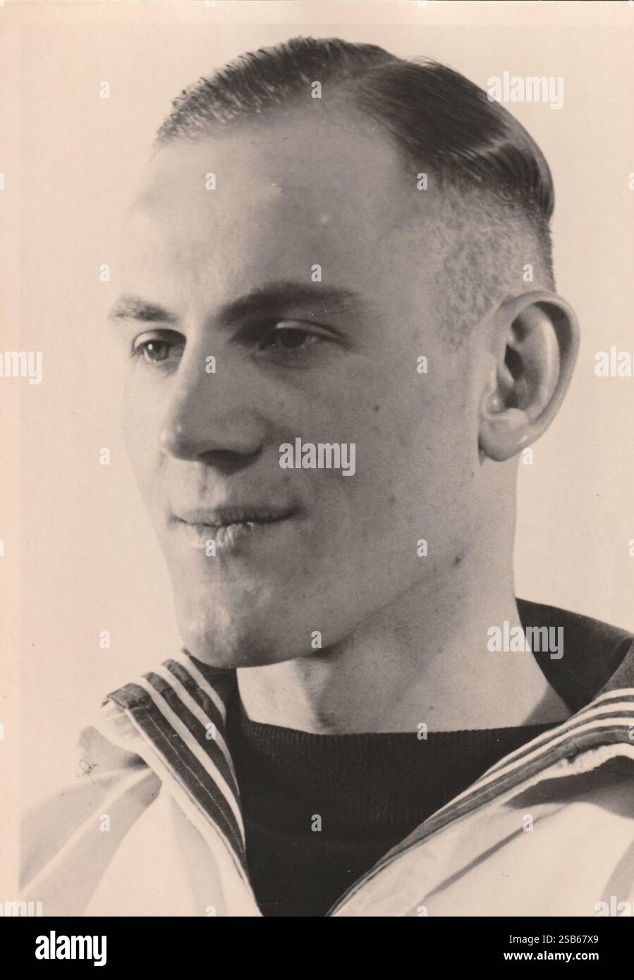 Vintage WWII German Kriegsmarine Sailor Portrait (circa 1940s Stock ...