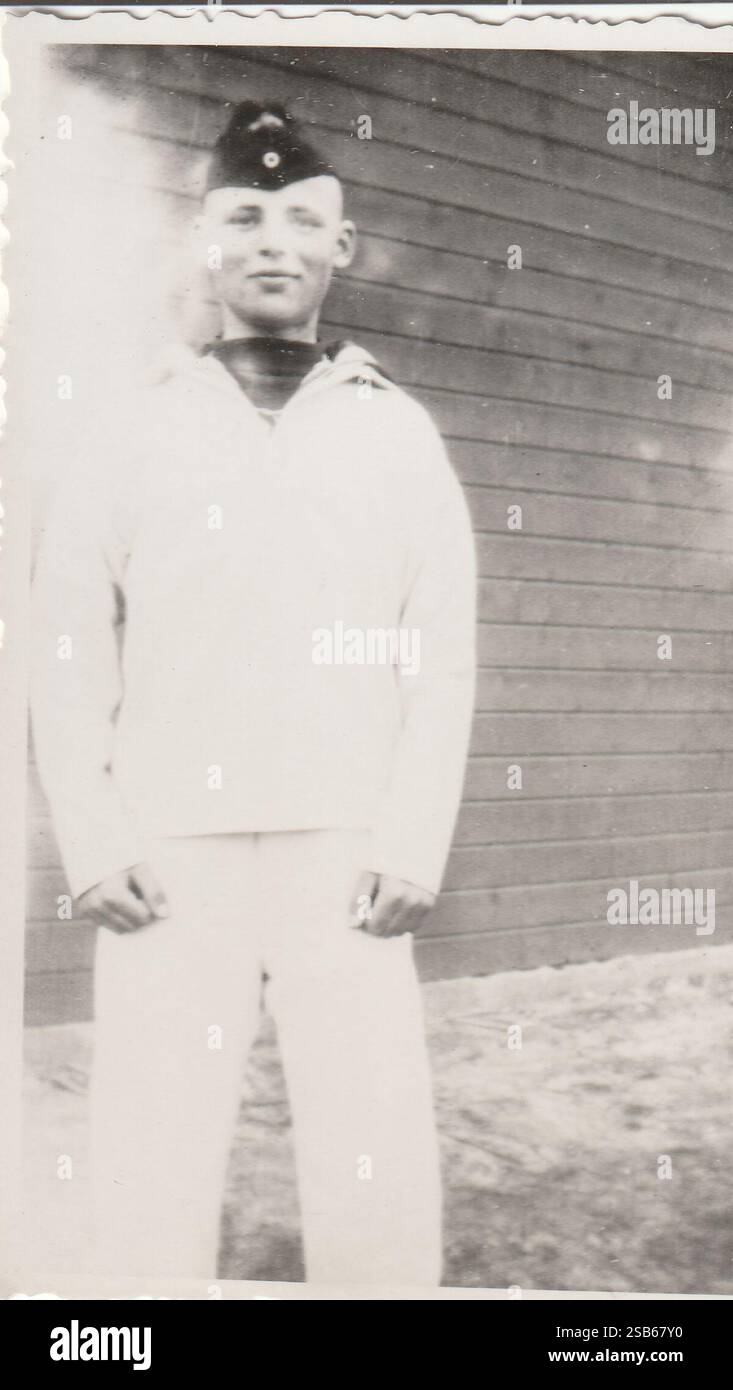 Vintage WWII German Kriegsmarine Sailor Portrait (circa 1940s Stock ...
