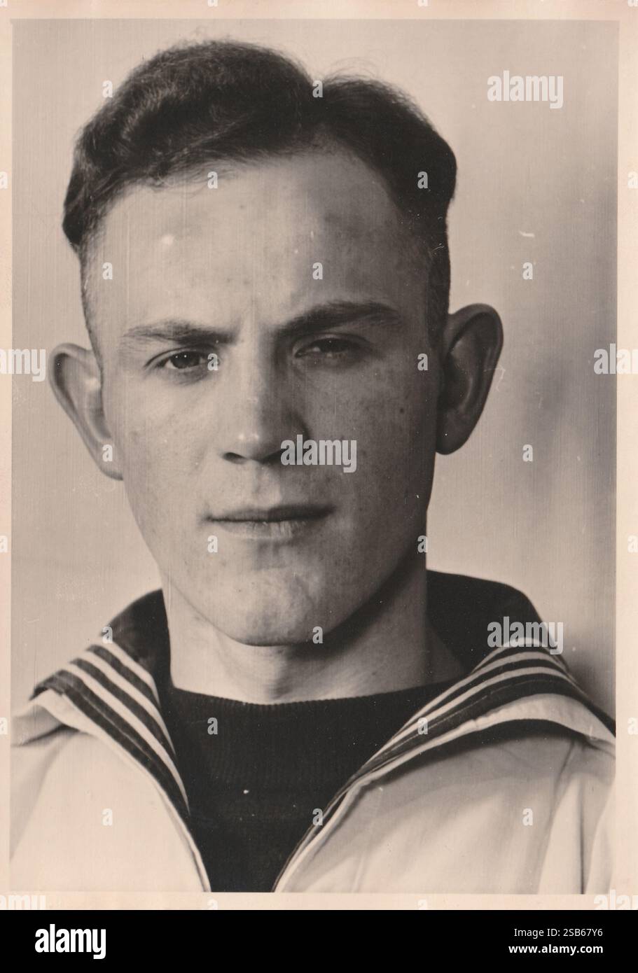 Vintage WWII German Kriegsmarine Sailor Portrait (circa 1940s Stock ...