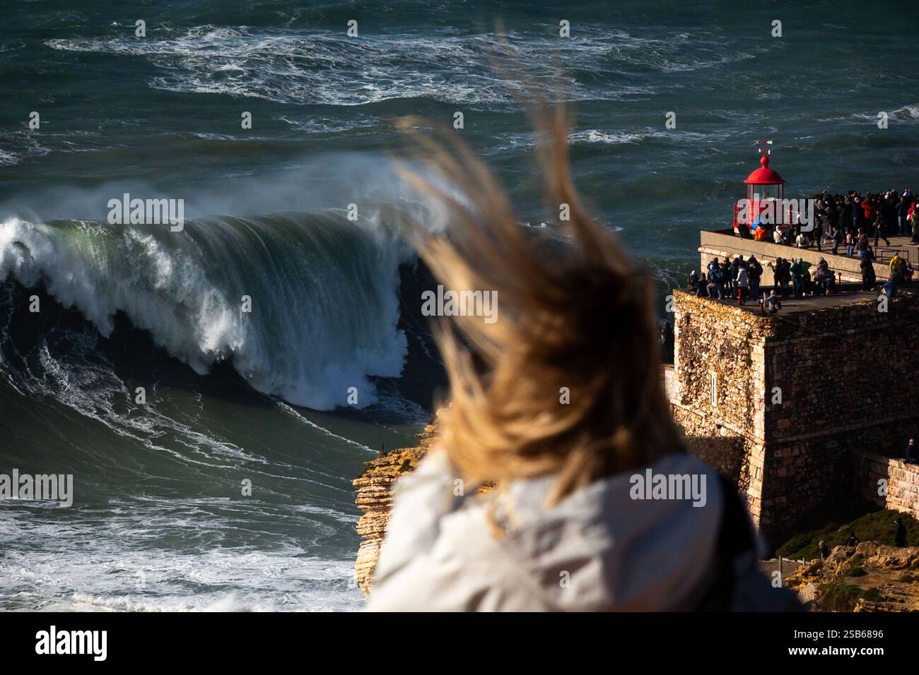 On January 27, 2025, hundreds of spectators gathered at the Nazaré ...