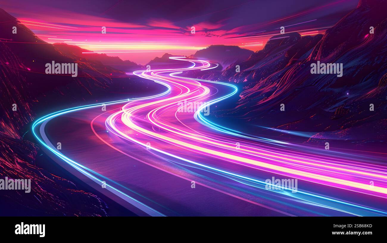 This stunning,digitally-rendered landscape depicts a surreal,futuristic ...