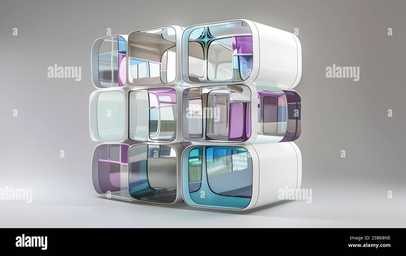 This Image Depicts A Sleek Futuristic Cuboid Shaped Object With Rounded Corners And A Matte