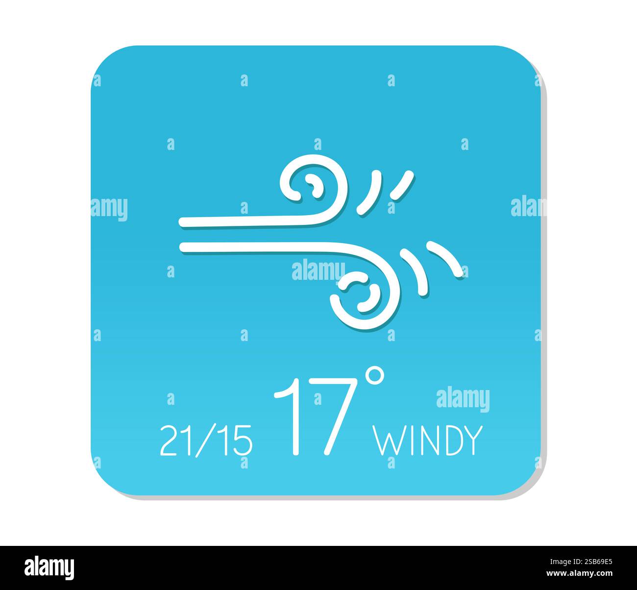 The forecast displays a temperature of 17 degrees Celsius with windy ...
