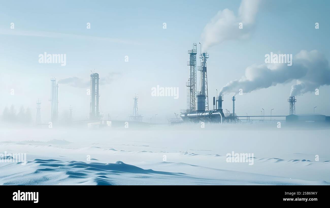 This striking image captures the awe-inspiring sight of an industrial ...