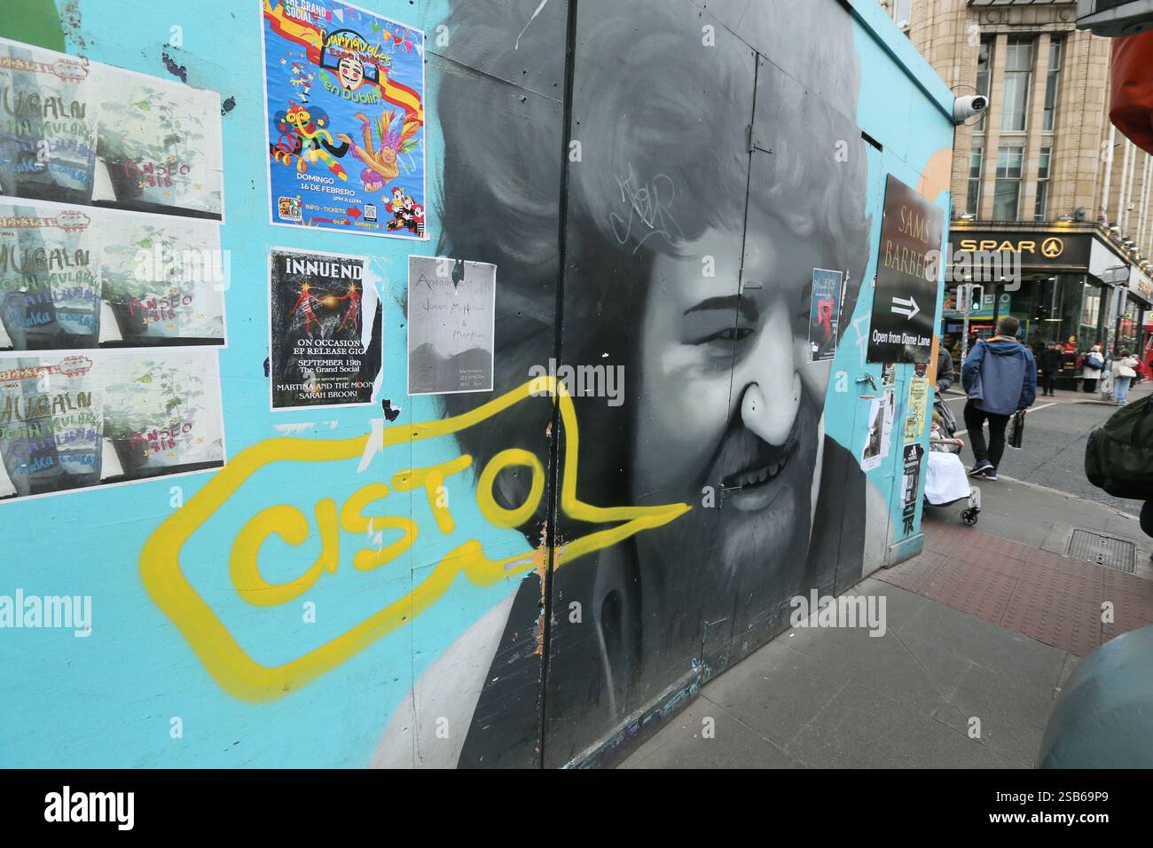 Dublin, Ireland - 22nd January 2025 - a mural of Irish singer Luke ...