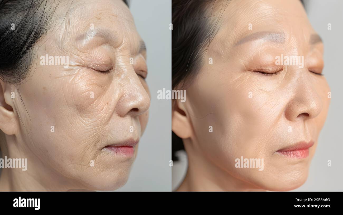 This captivating side-by-side comparison showcases the remarkable ...