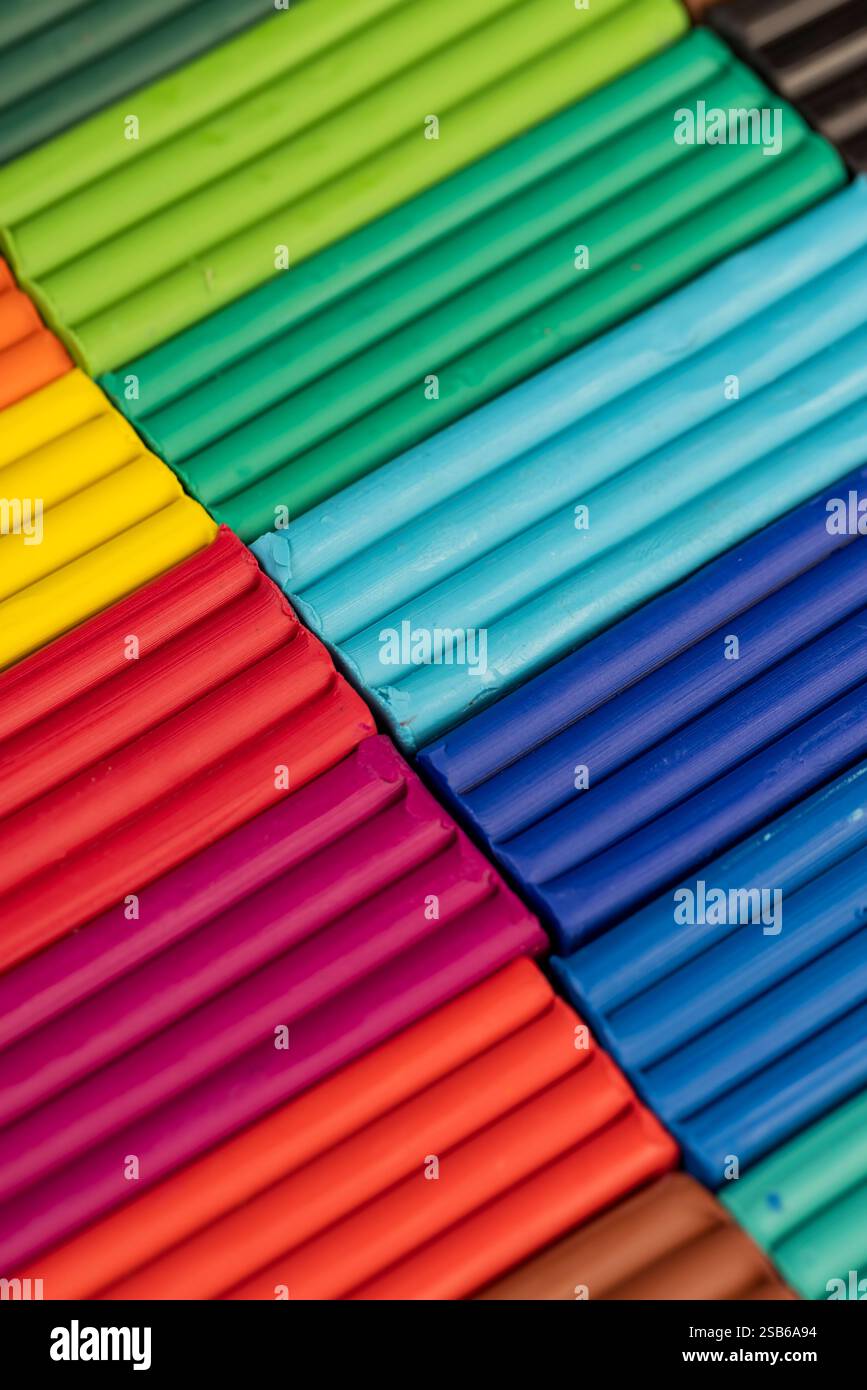 plasticine of different colors for modeling, a simple colored ...