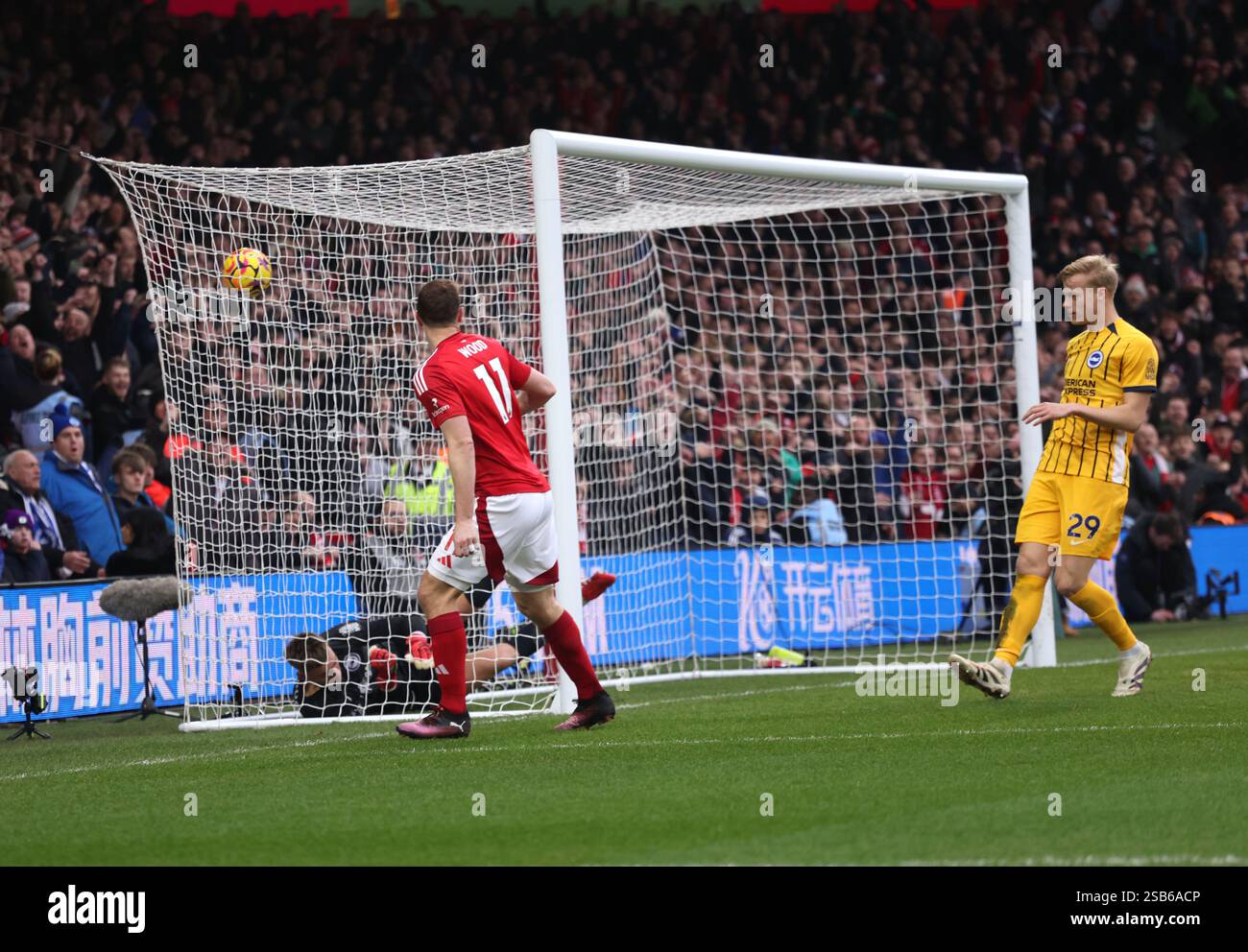 Nottingham, UK. 01st Feb, 2025. Chris Wood (NF) scoring the third ...