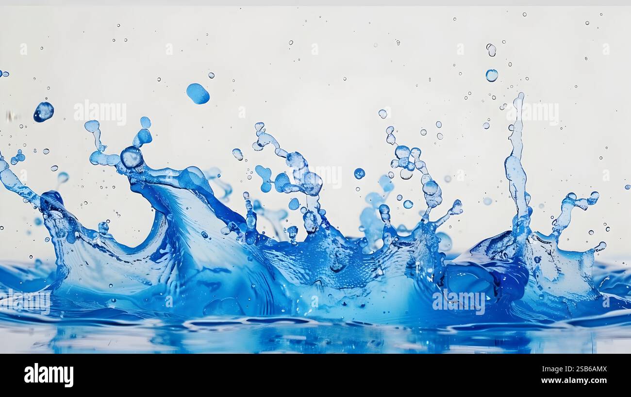 This image showcases an captivating blue water splash with dynamic ...