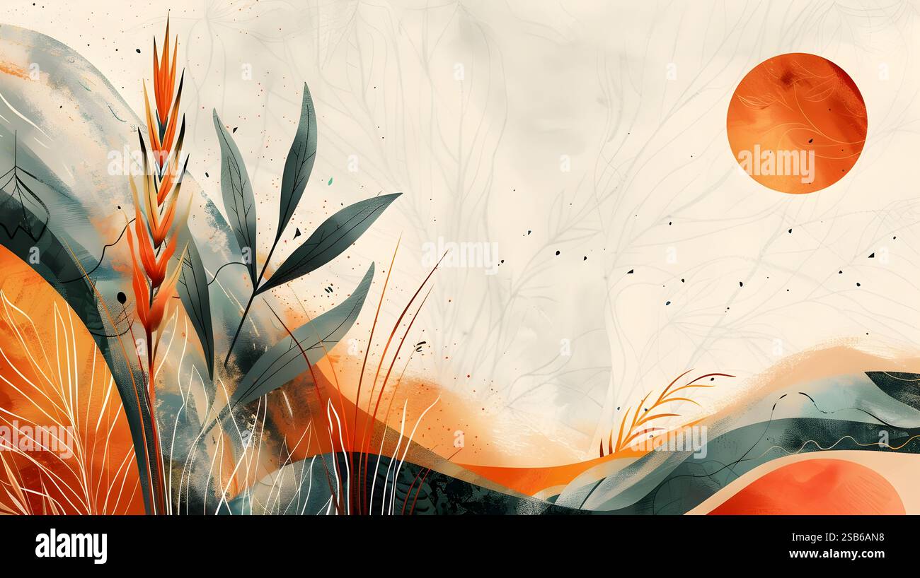 This captivating abstract showcases a harmonious combination of organic ...