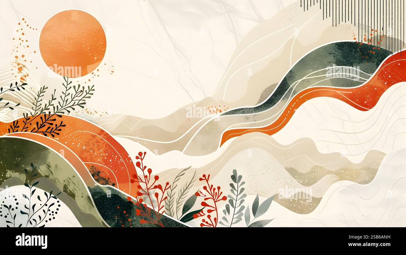 This captivating abstract showcases a harmonious combination of organic ...