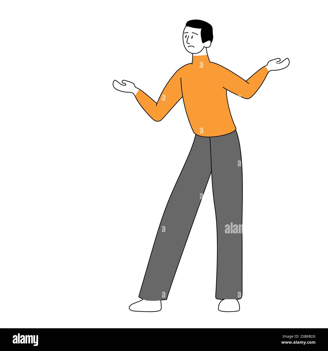 Thoughtful characters with question marks solving problems or searching ...