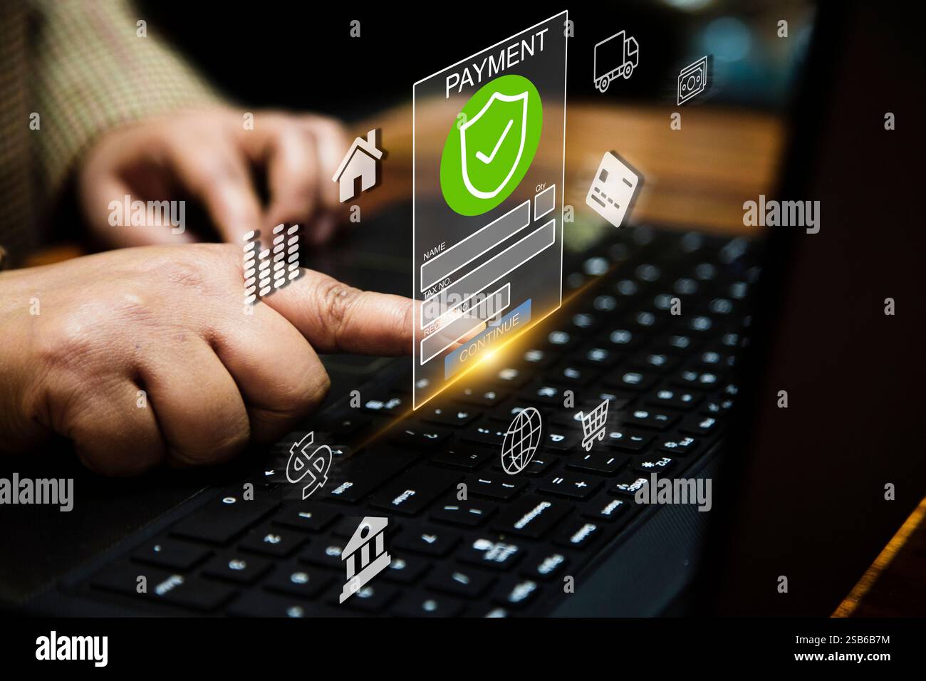 Digital online payment, online banking, online shopping and financial ...