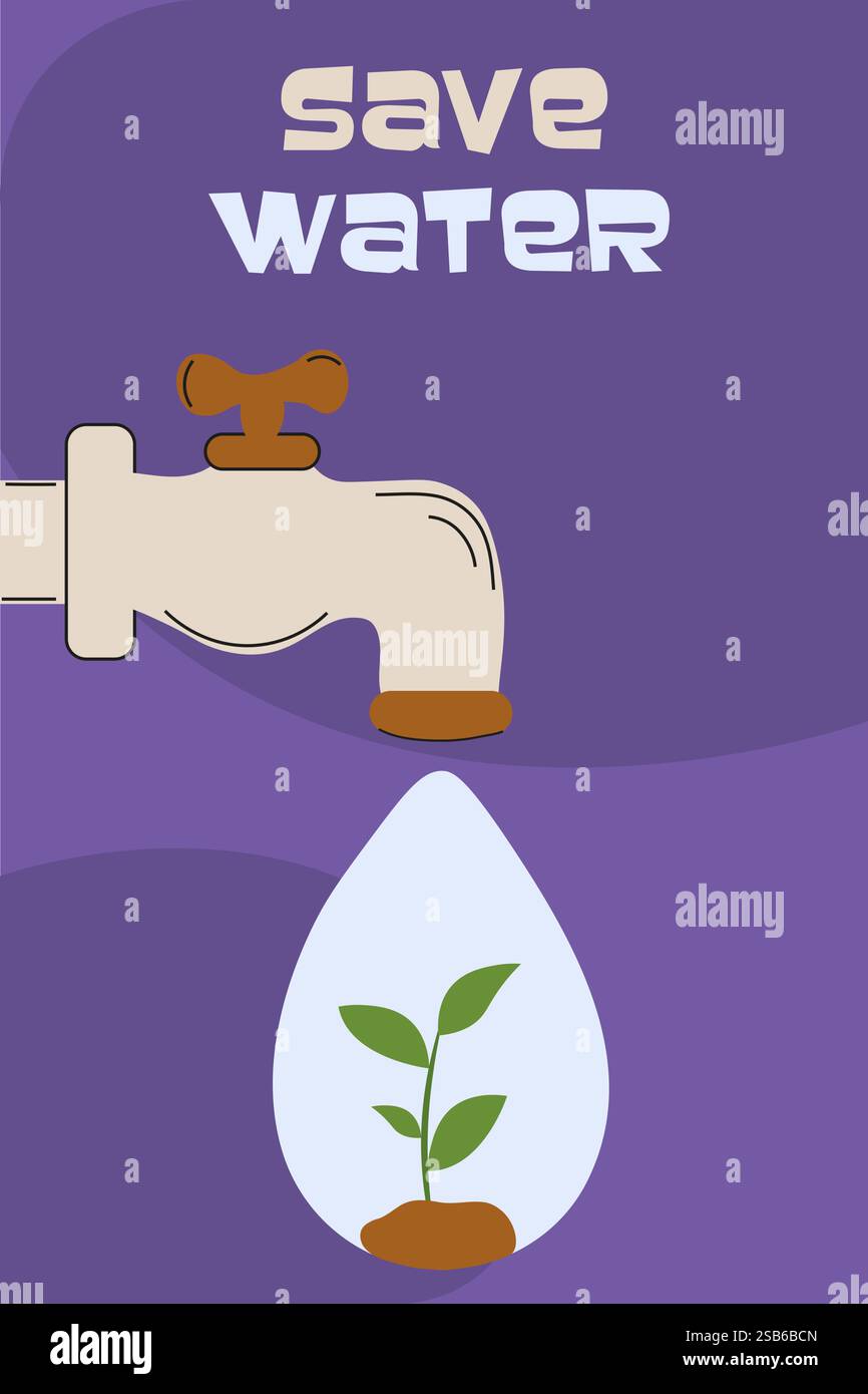 A graphic design illustrates the importance of conserving water Stock ...
