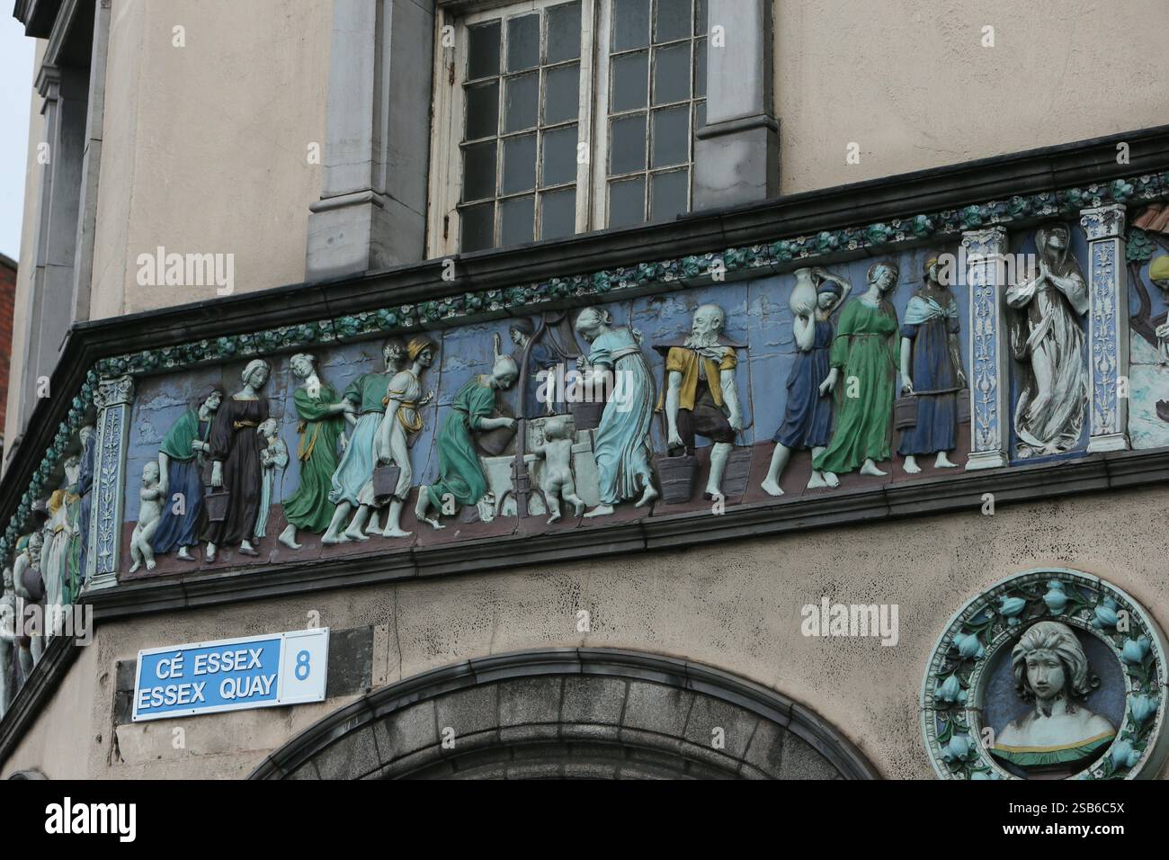 Dublin, Ireland - 28th January 2025 - Art sculptures on the walls of ...
