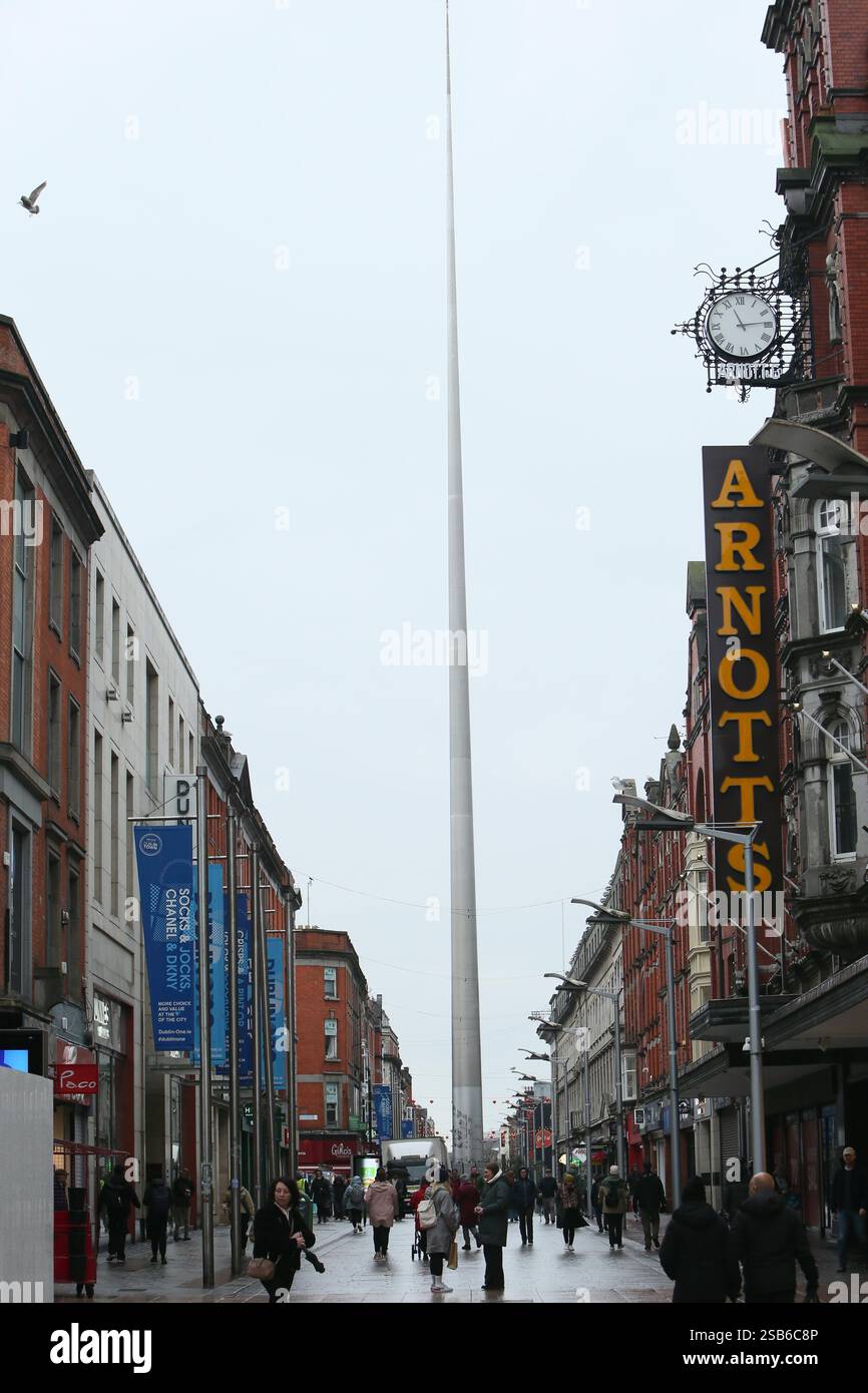 Dublin, Ireland - 28th January 2025 - the Spire monument visible in the ...