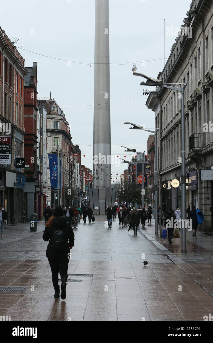 Dublin, Ireland - 28th January 2025 - the Spire monument visible in the ...