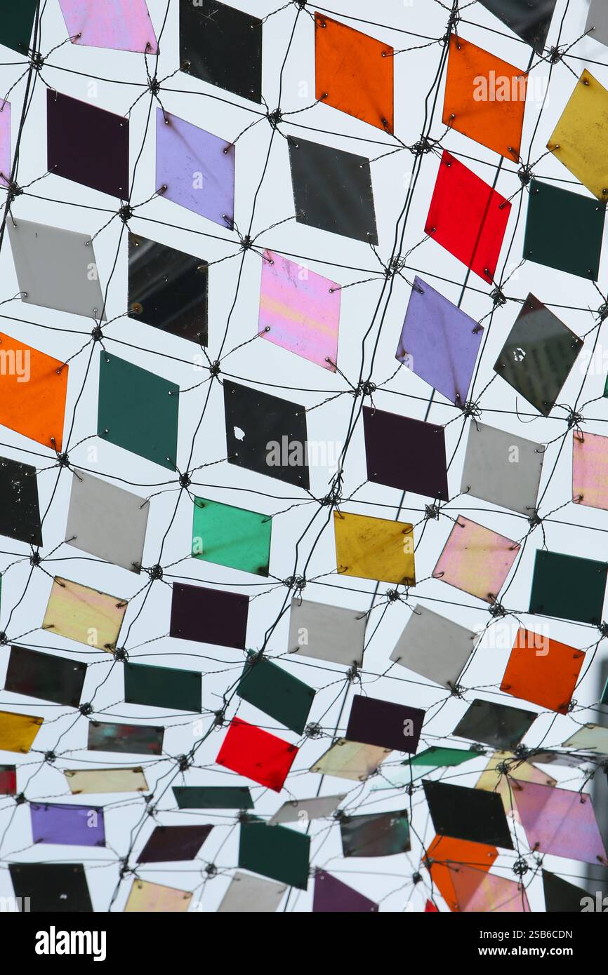 Dublin, Ireland - 28th January 2025 - an art installation canopy of ...