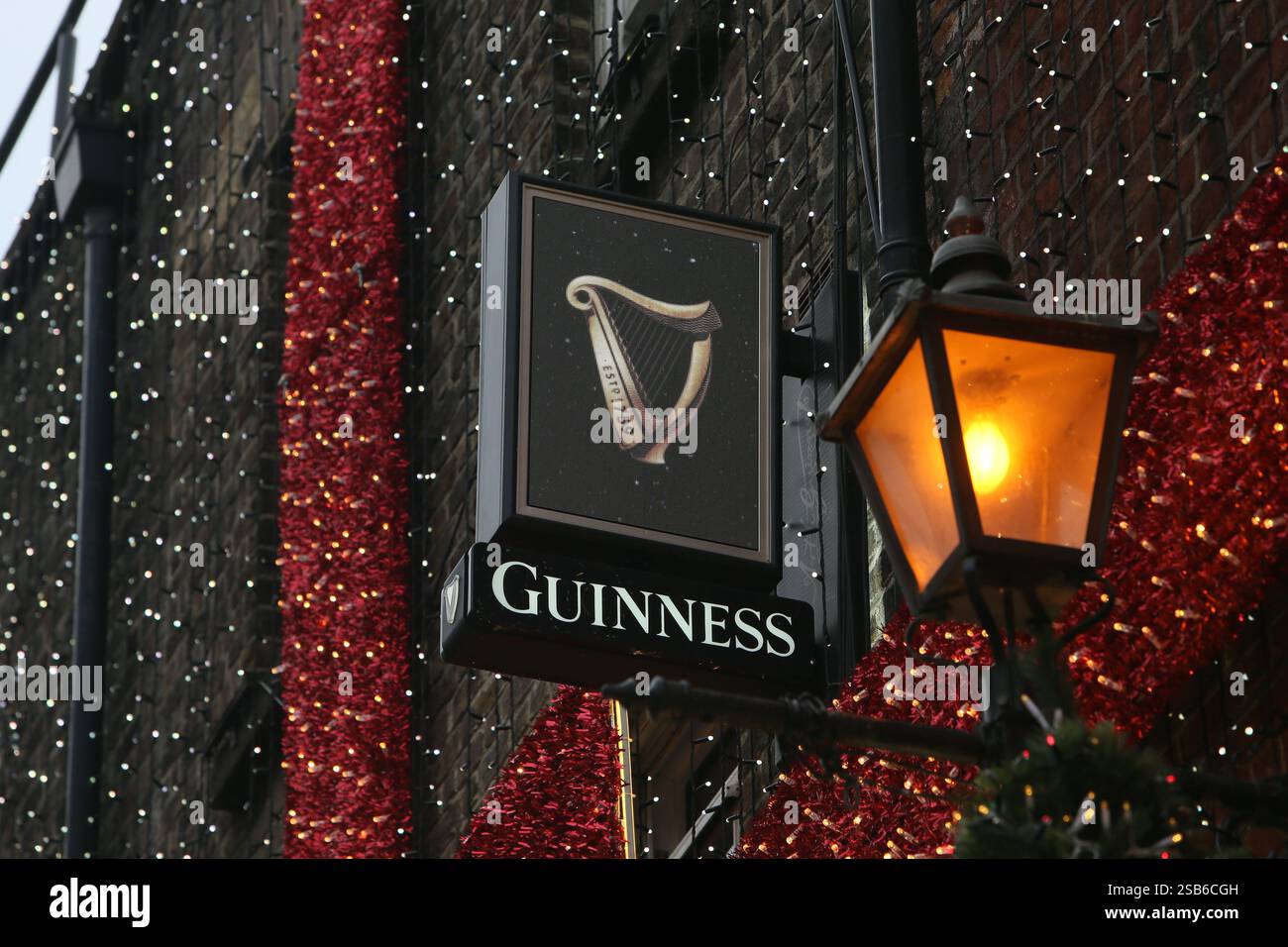 Dublin, Ireland - 28th January 2025 - an electronic Guinness sign ...