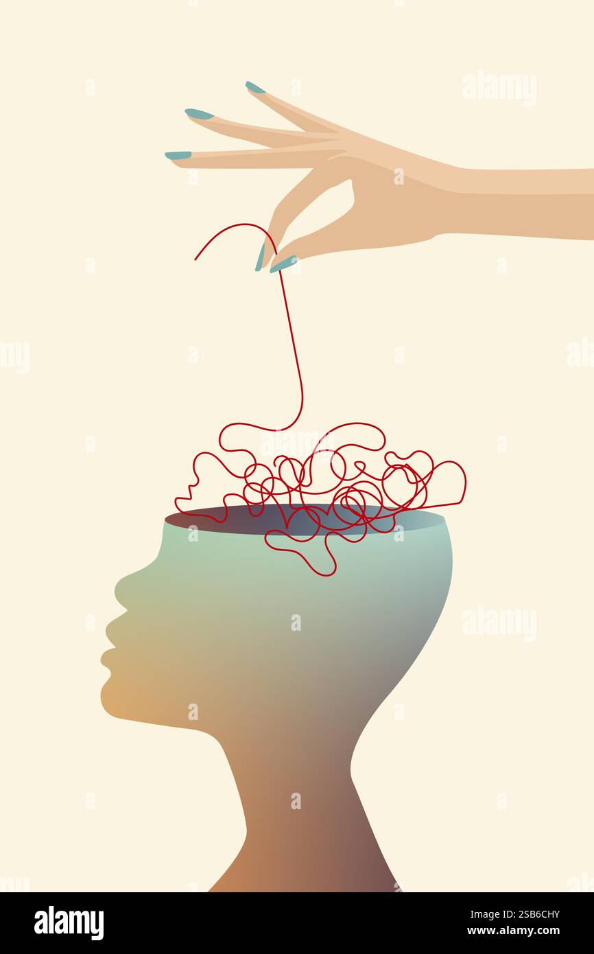 A tired emotional person struggles with stress and overwork. Vector ...