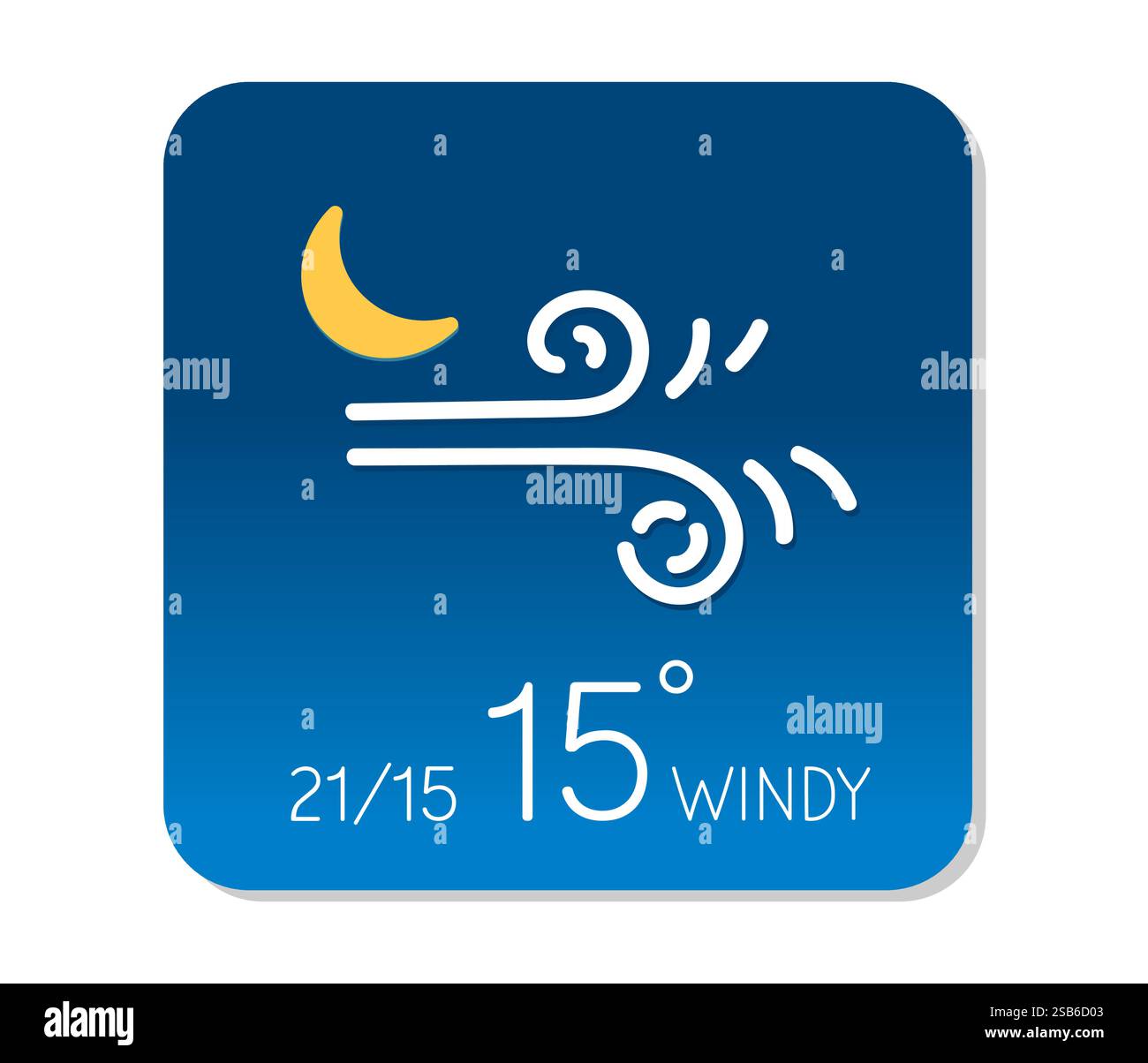 Weather forecast shows a windy nighttime with a temperature of 15 ...