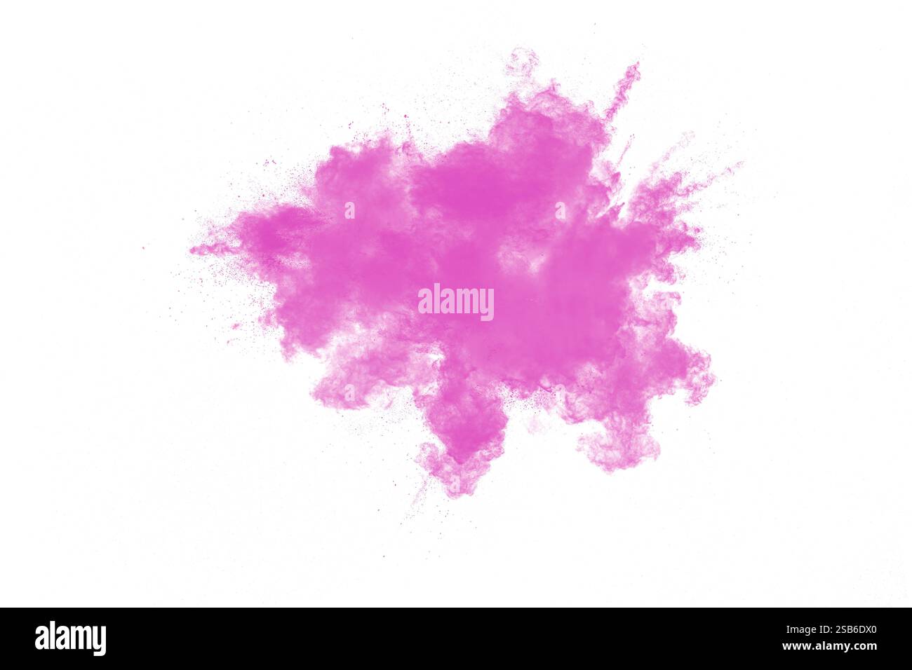 Pink cloud of powdery dust is floating in the air. The color is vibrant ...