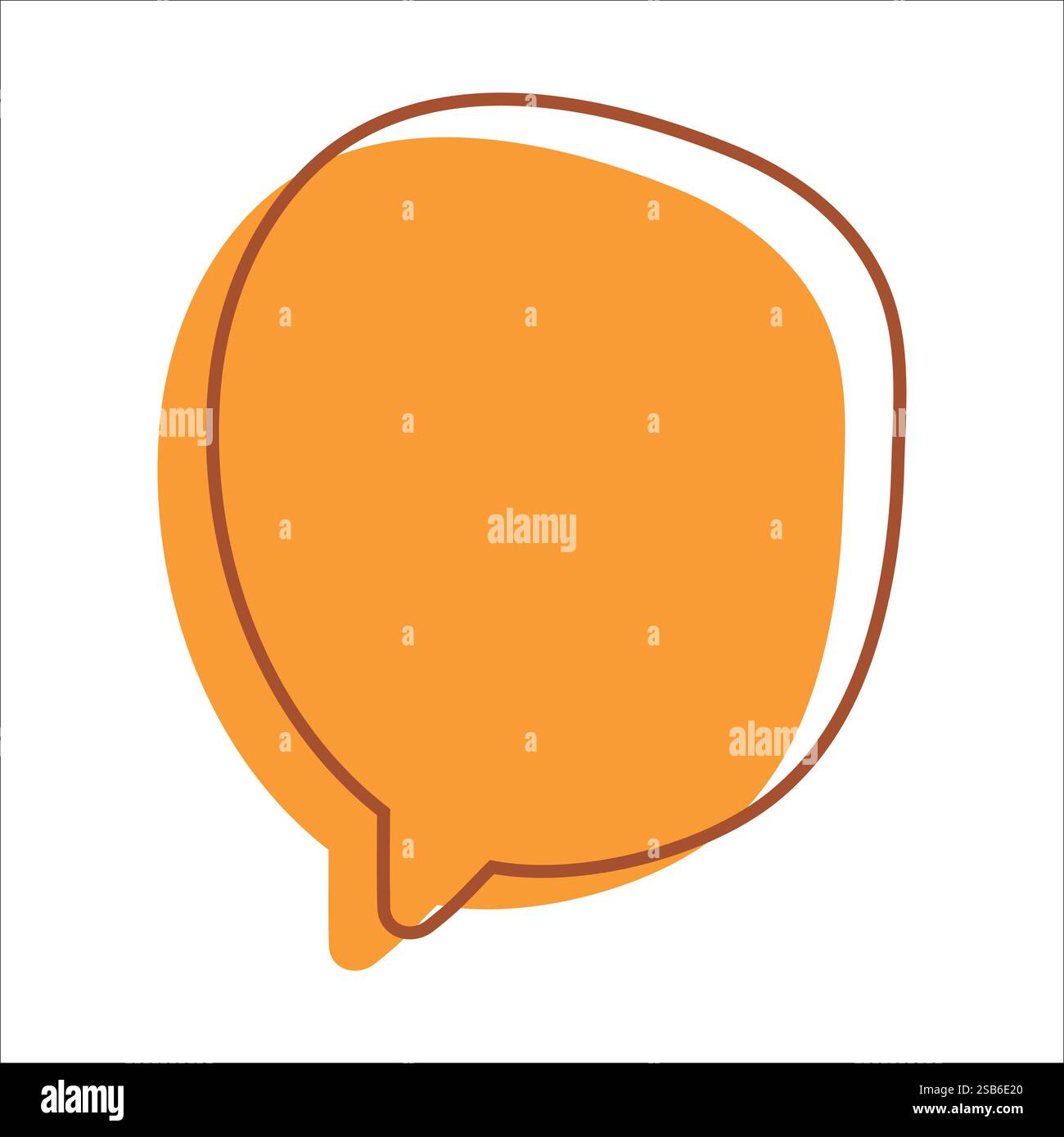 An orange speech bubble stands out on a plain white background. The ...