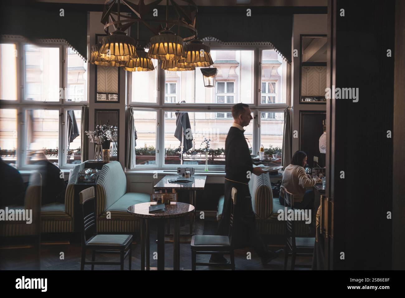 Café at the Czech Museum of Cubism (House of the Black Madonna) in ...