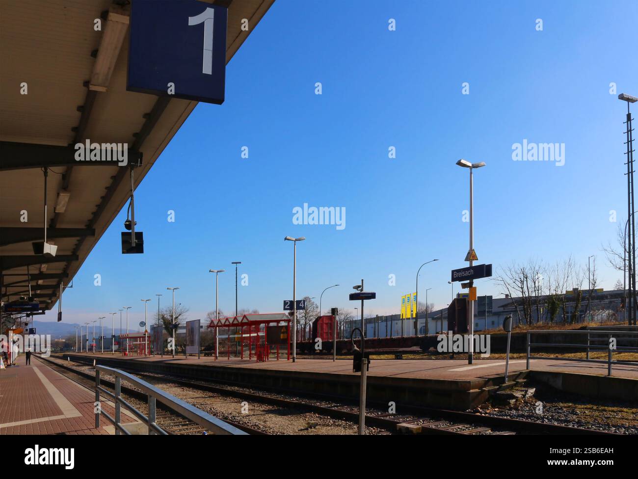 Small train station in a provincial town, Breisach, Germany Stock Photo ...