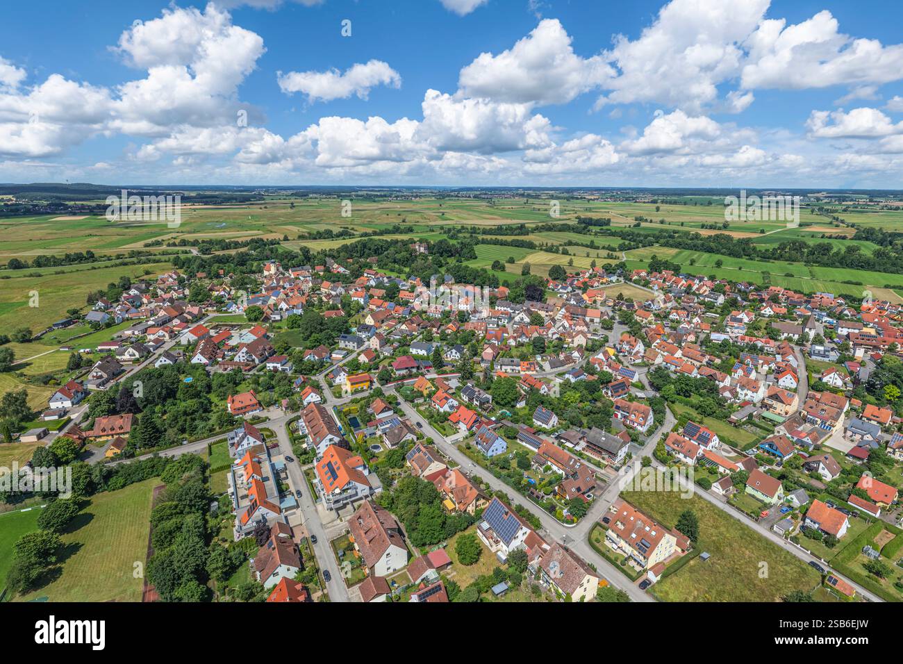 A bird's eye view of the region around the municipality of Muhr am See ...
