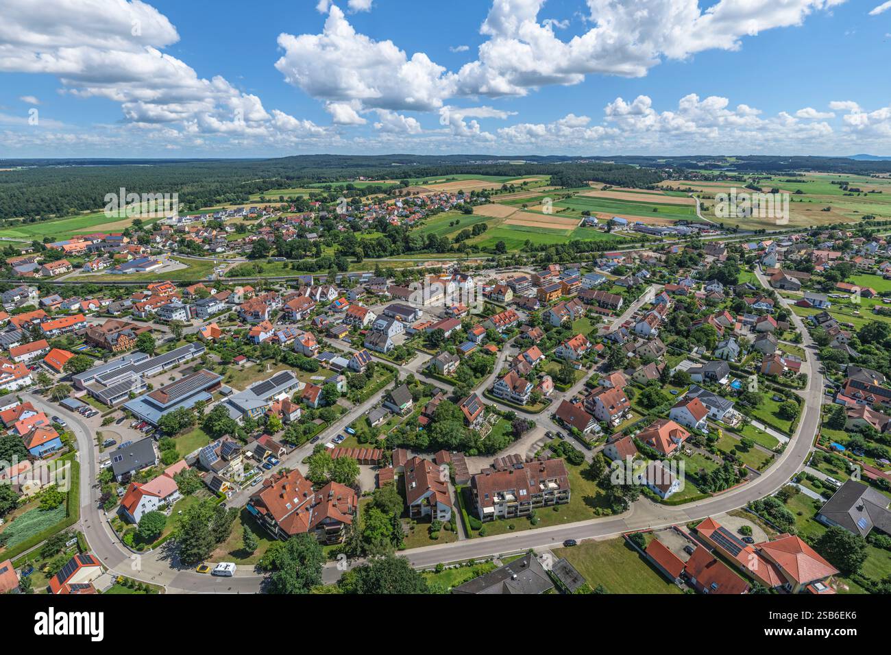 A bird's eye view of the region around the municipality of Muhr am See ...
