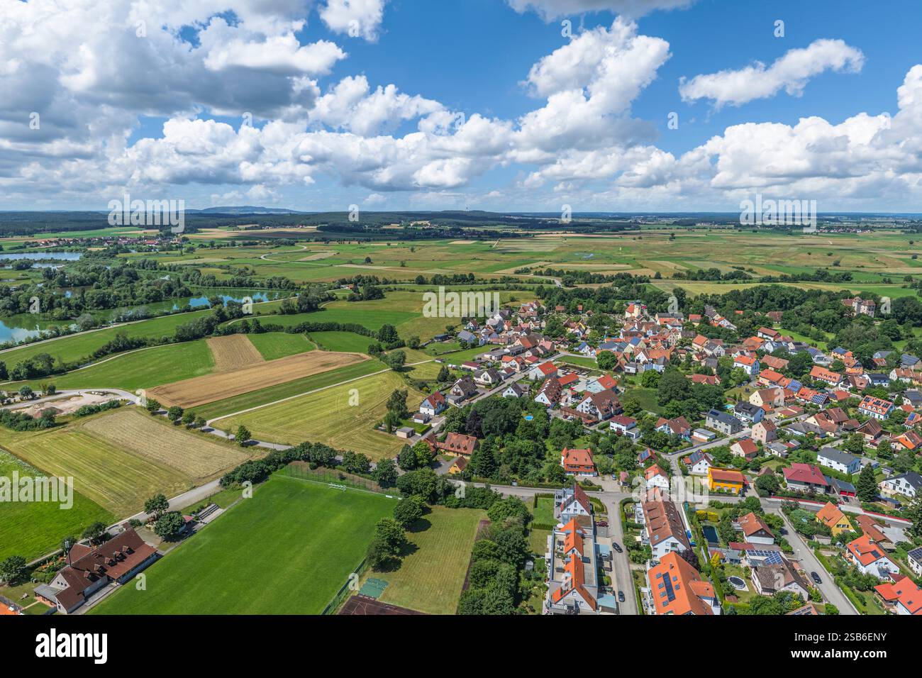 A bird's eye view of the region around the municipality of Muhr am See ...