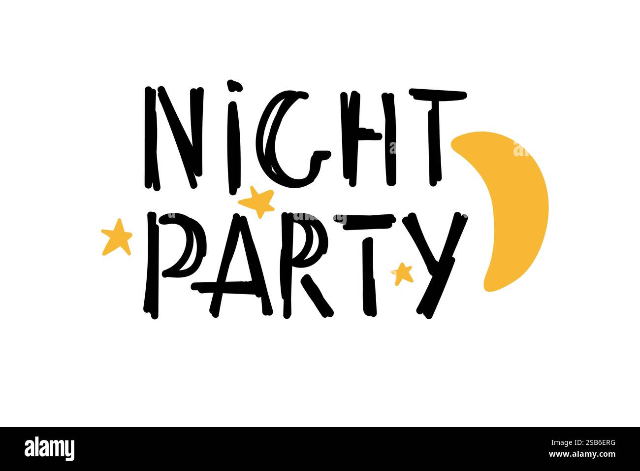 Night party phrase halloween lettering text. Black color type sign ...