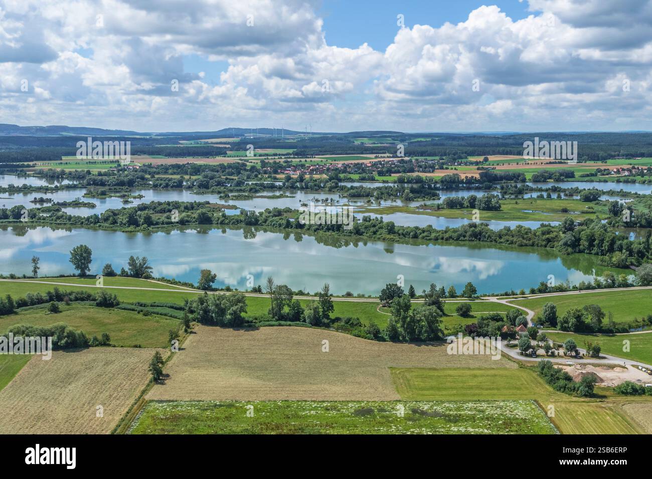 A bird's eye view of the region around the municipality of Muhr am See ...