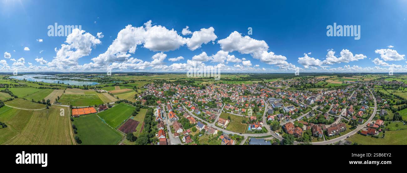 A bird's eye view of the region around the municipality of Muhr am See ...