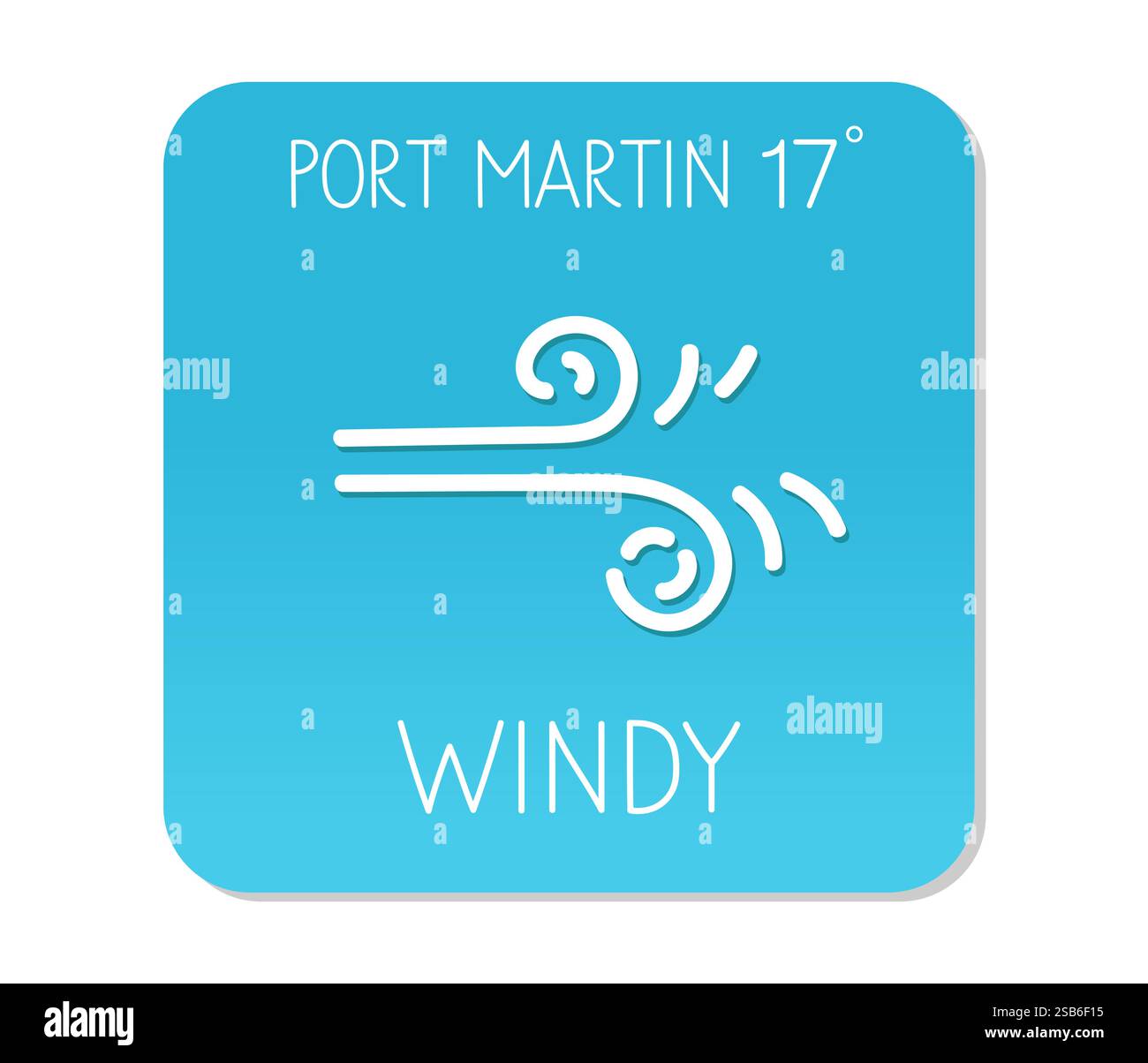 Display of current weather conditions in Port Martin showing windy ...