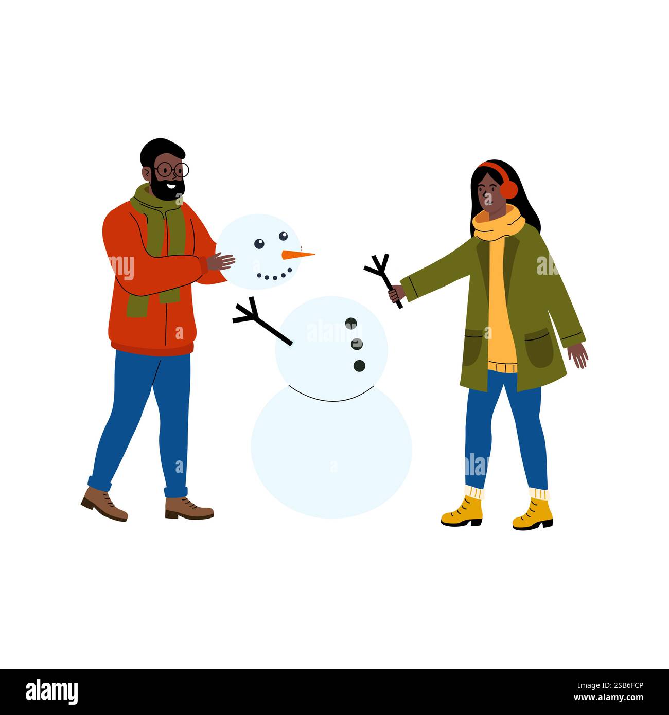 Snowy winter day portrait Stock Vector Images - Alamy