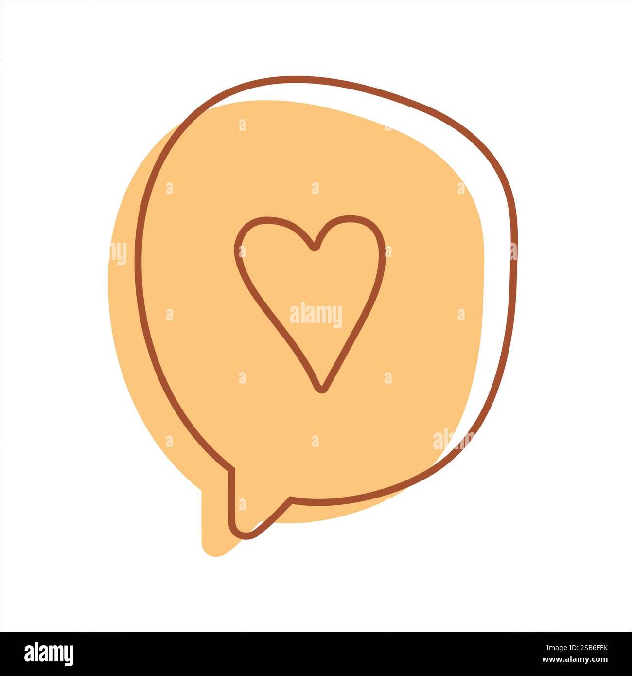 Speech Bubble With Heart Drawing. Vector illustration Stock Vector ...