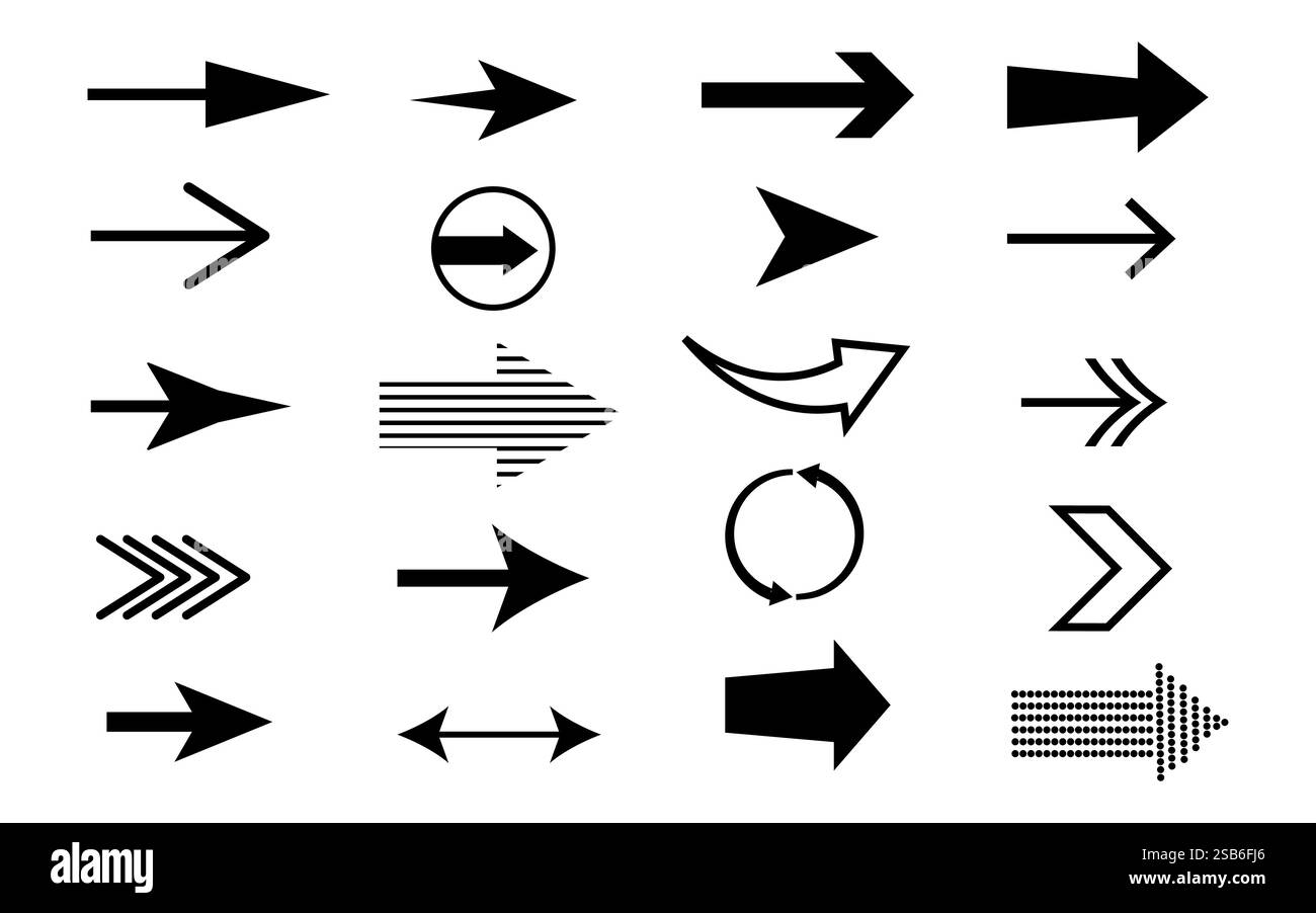 Set arrow icons, Collection different types of arrows sign. Black vector arrows fully editable ...