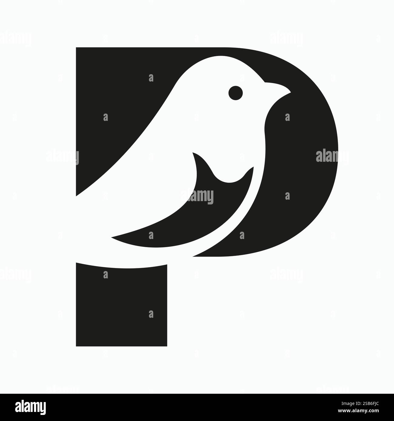 Initial Letter P Dove Logo Concept For Freedom Symbol Vector Template ...
