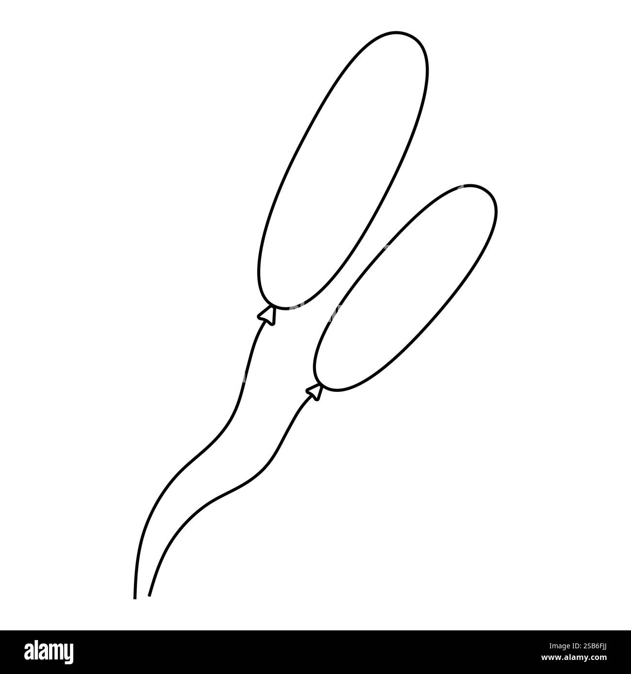 Simple representation featuring two oval shapes connected by a curved ...