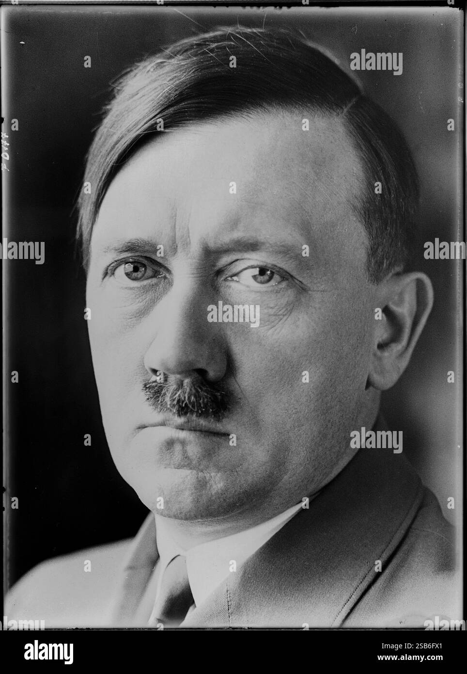 Closeup portrait of Nazi Party leader Adolf Hitler wearing civilian ...